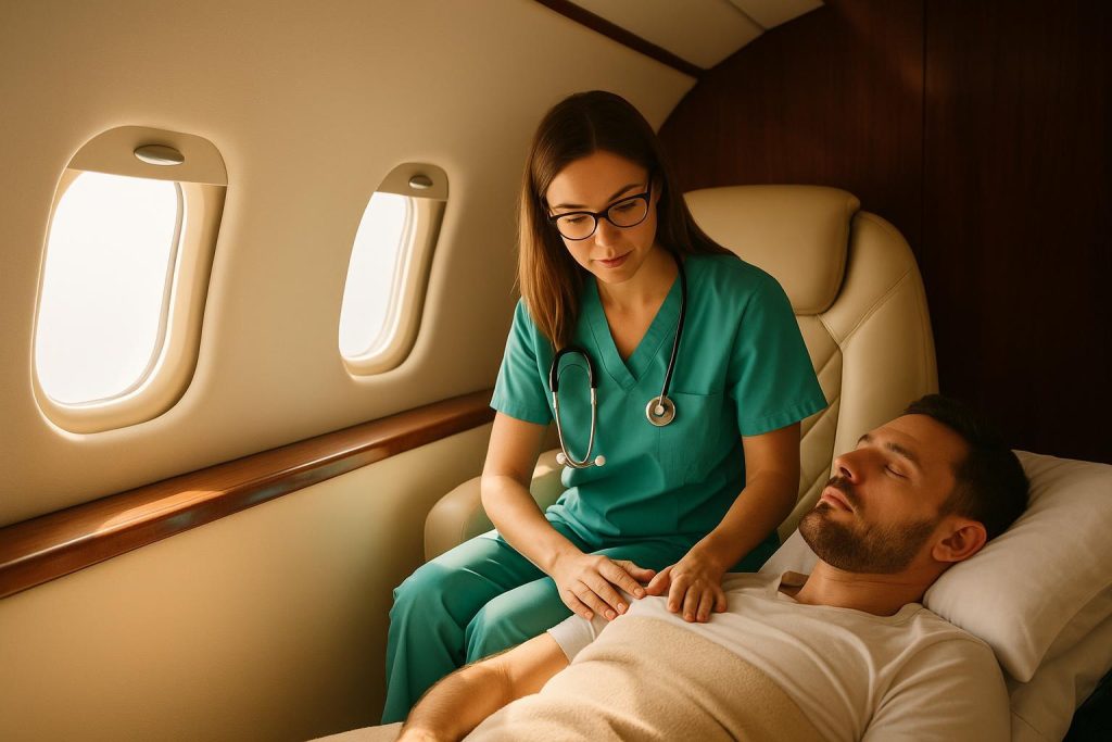 Who supervises medical care on a private patient flight? | Jet ...